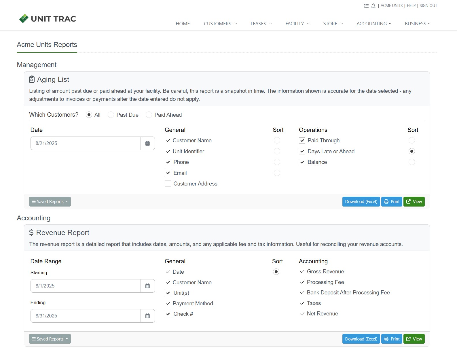 Accounting | Unit Trac