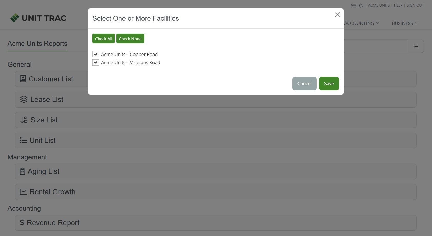 Reporting | Unit Trac